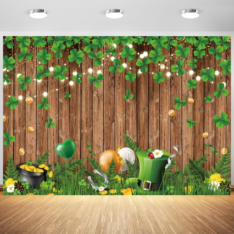 8x6FT Polyester St. Patrick's Day Backdrop Background Pot of Gold Coins ...