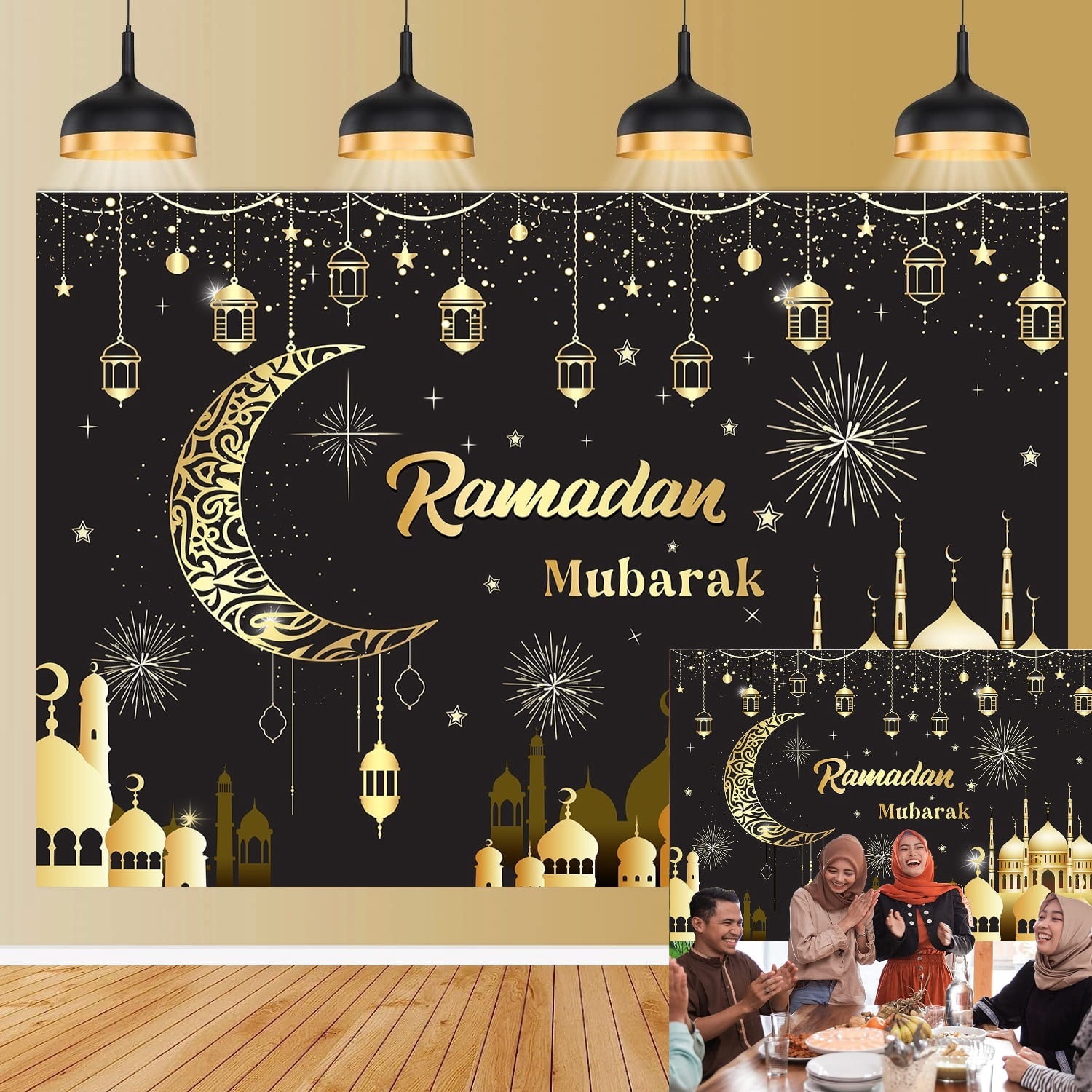 8x6FT Ramadan Mubarak Backdrop Eid Mubarak Ramadan Background for ...