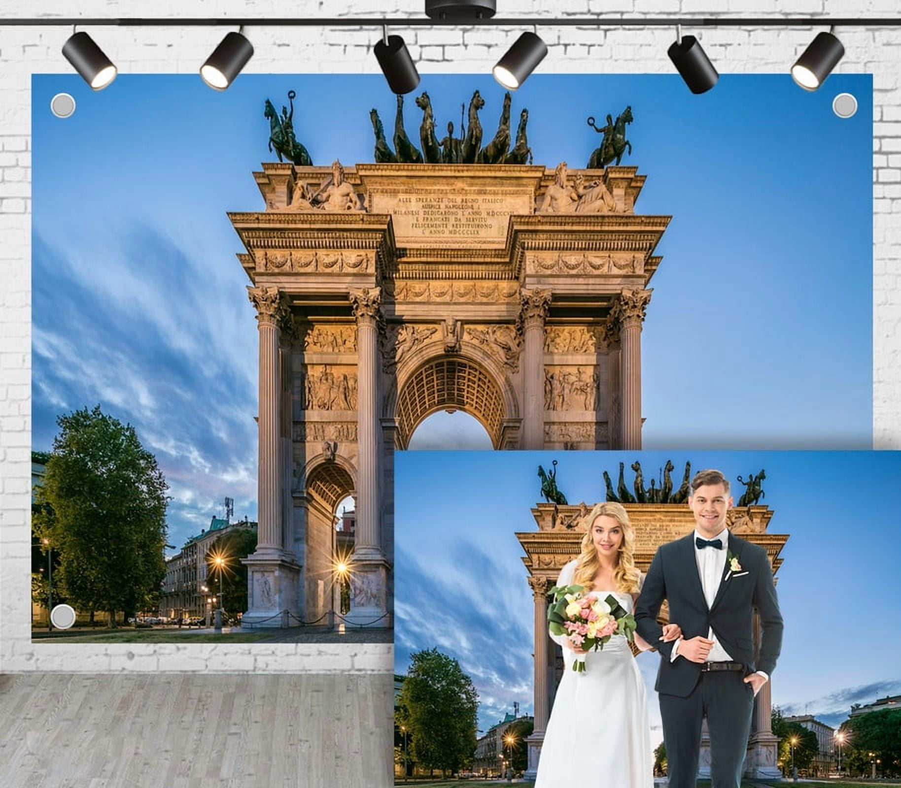 8x6ft City Scenery Wedding Photoshoot Backdrop Column Structure with ...