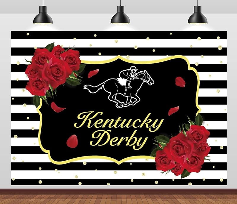 8x6ft Fabric Kentucky Derby Backdrop Run for The Roses Horse Racing ...