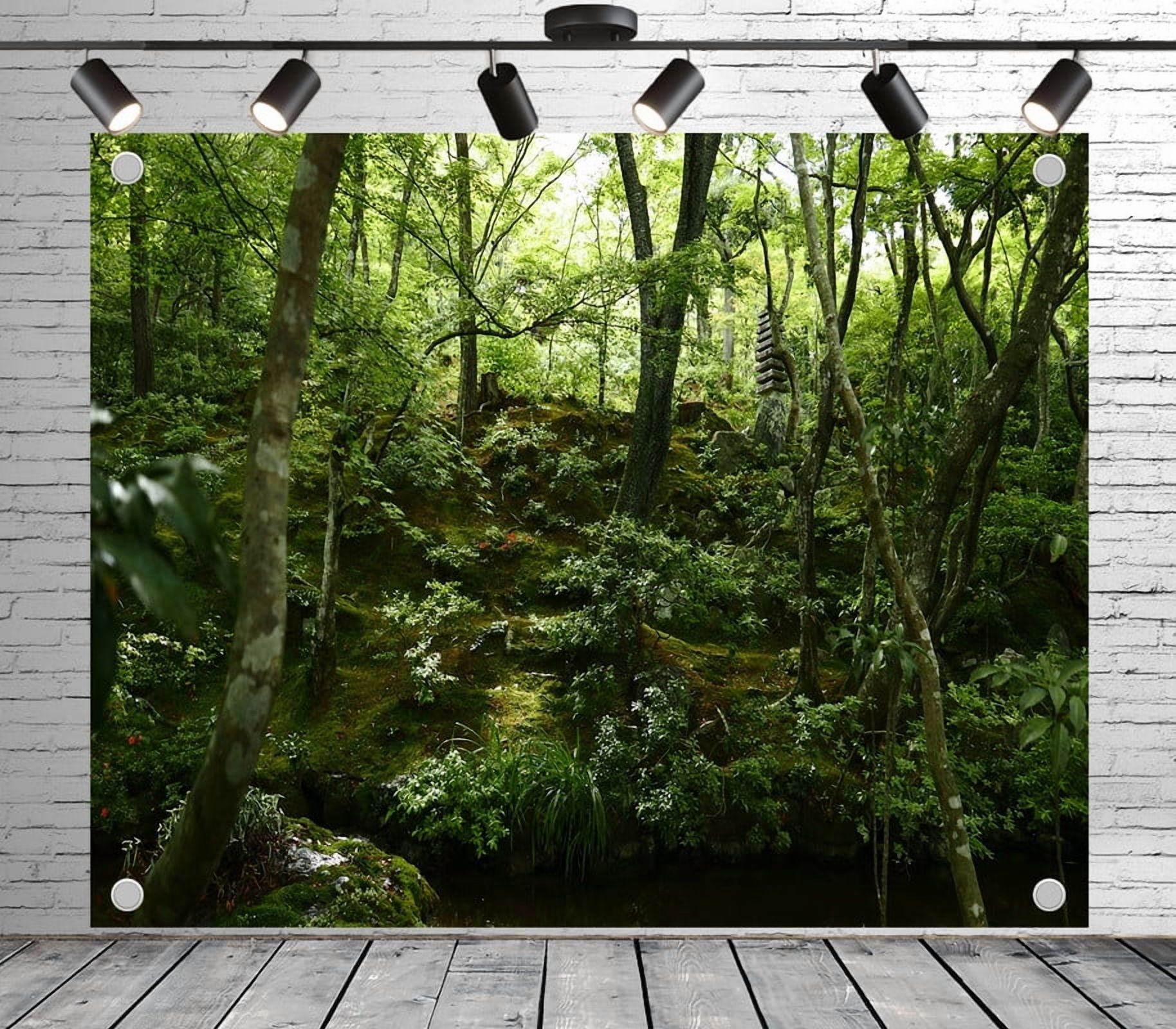 8x6ft Forest Backdrop Mossy Woodland and Stream Photo Backdrop Greenery ...