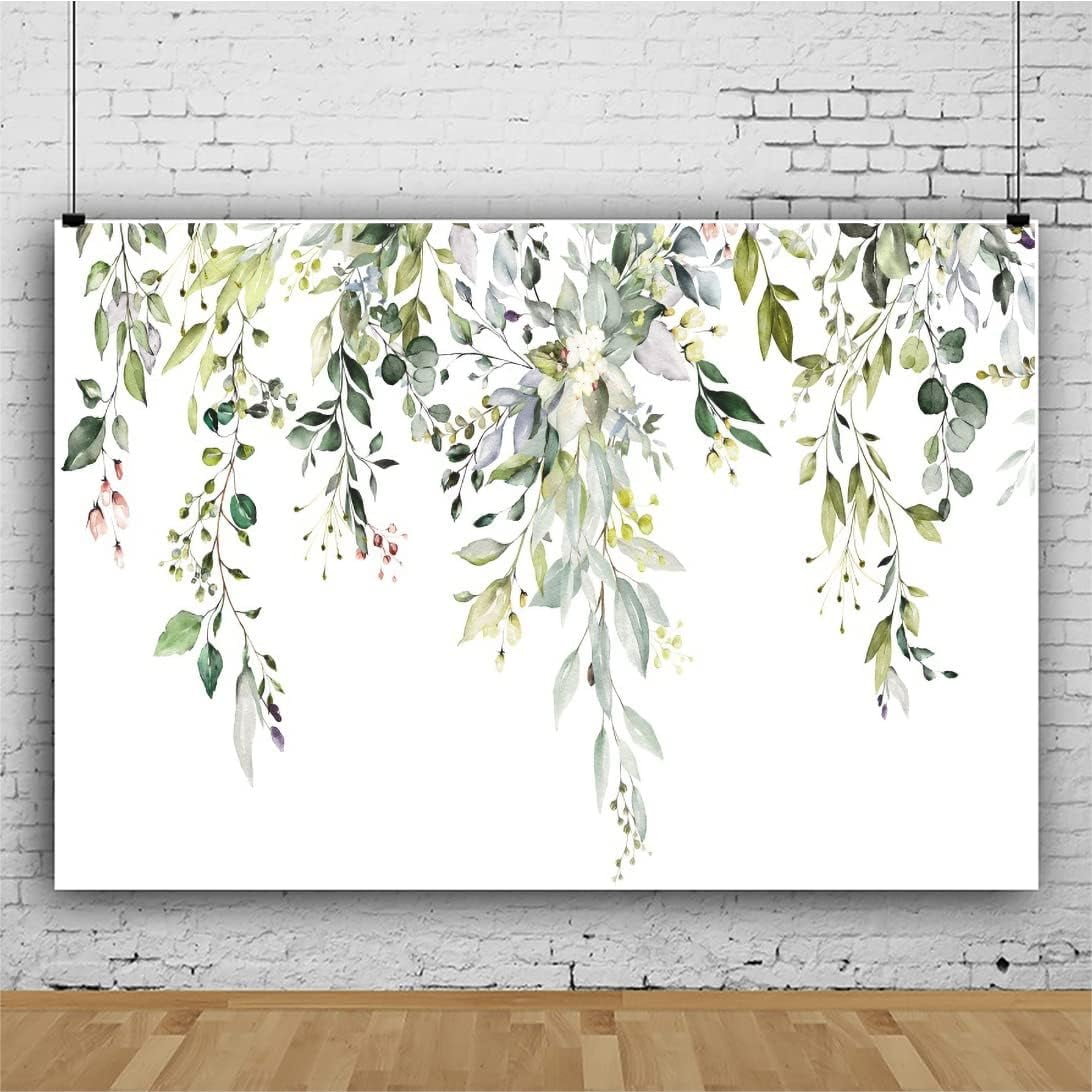 8x6ft Greenery Photo Backdrop with Green Eucalyptus Leaves for ...