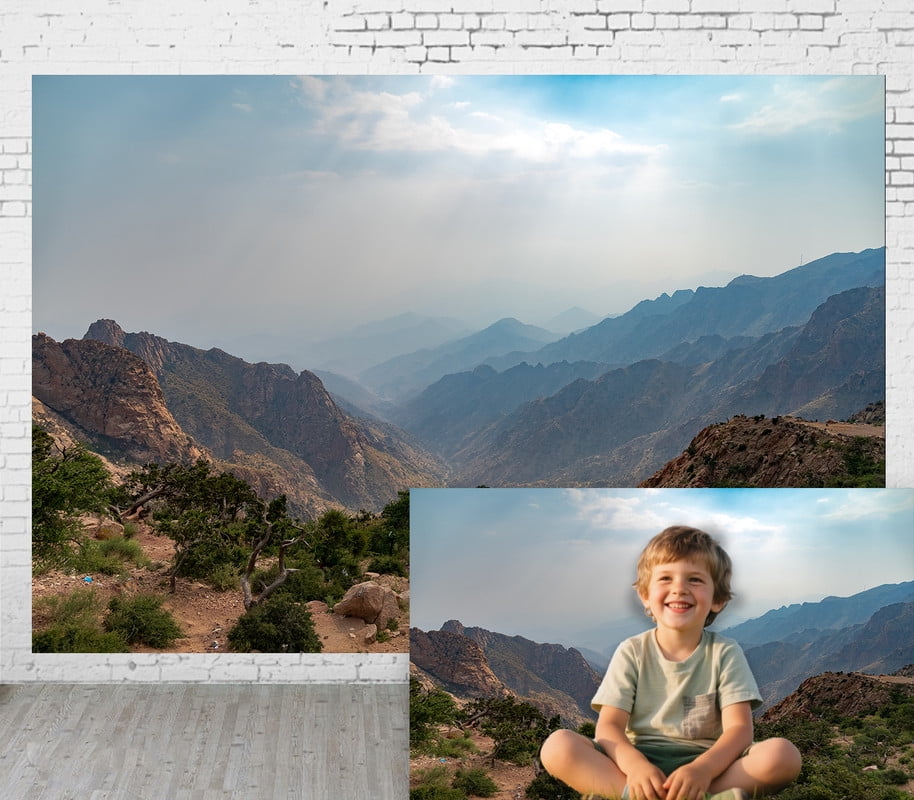 8x6ft Outdoor Background Arid Mountain Range Valley Rocks Sparse ...