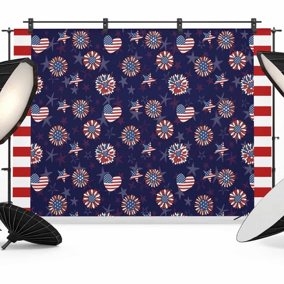8x6ft Photo Backdrop, 4th of July Soft Polyester Backdrop Curtains ...