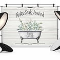 8x6ft Photo Backdrop, Bathtub Eucalyptus Leaves Soft Polyester Backdrop ...