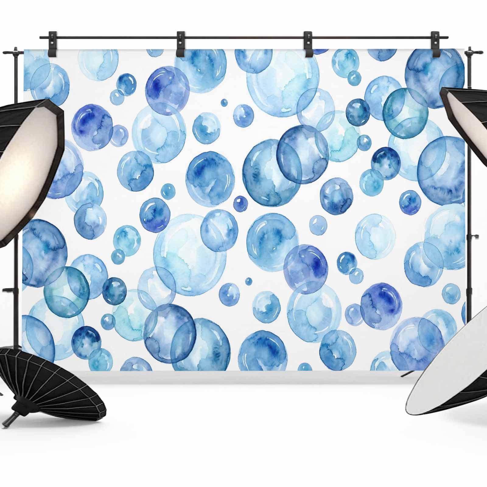 8x6ft Photo Backdrop, Blue Ocean Bubble Soft Polyester Backdrop ...