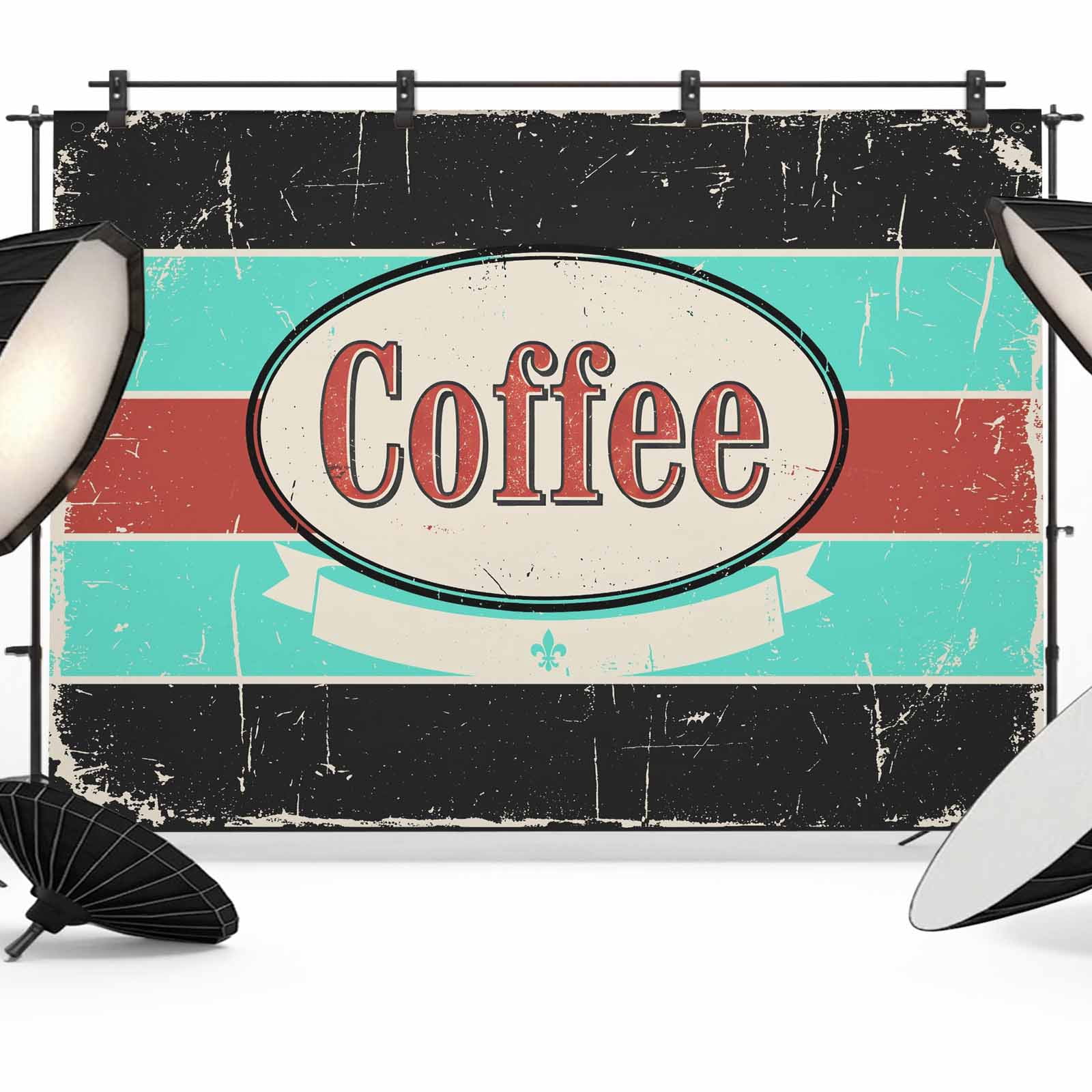 8x6ft Photo Backdrop, Coffee Vintage Black Teal Soft Polyester Backdrop ...