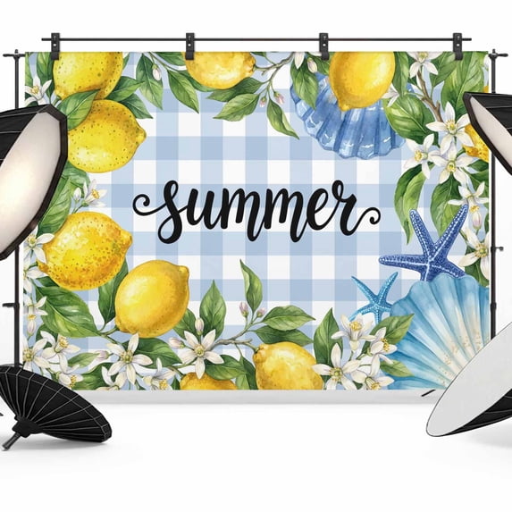 8x6ft Photo Backdrop, Summer Lemon Soft Polyester Backdrop Curtains ...