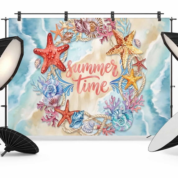 8x6ft Photo Backdrop, Summer Nautical Soft Polyester Backdrop Curtains ...
