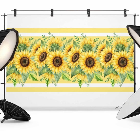 8x6ft Photo Backdrop, Summer Sunflowers Soft Polyester Backdrop ...