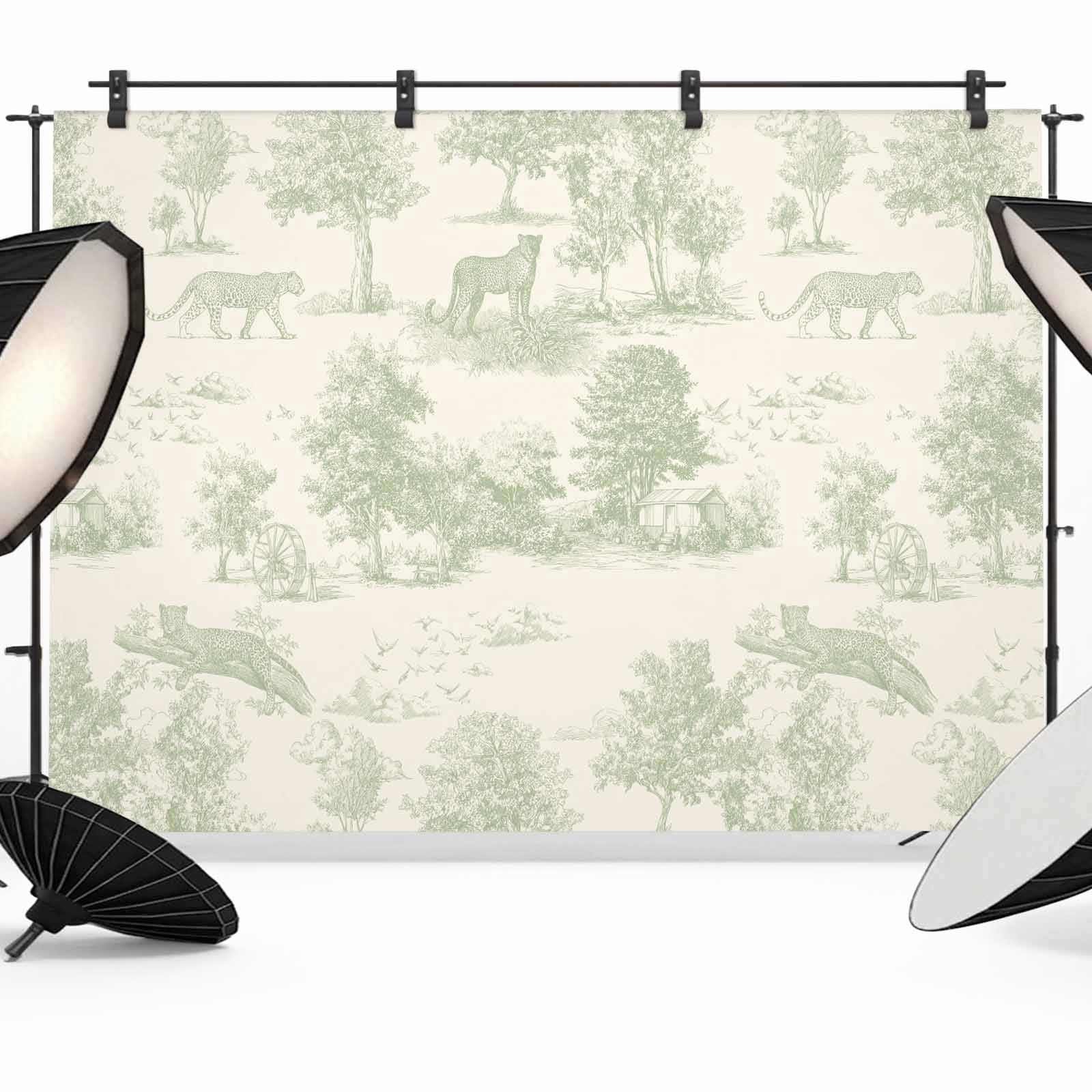 8x6ft Photo Backdrop, Tiger Leopard Soft Polyester Backdrop Curtains ...