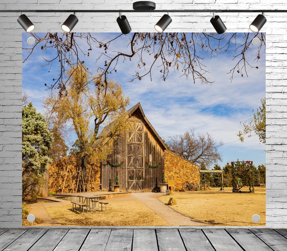 8x6ft Rustic Backdrop Wood Panel Barn Photo Backdrop Autumn Background ...