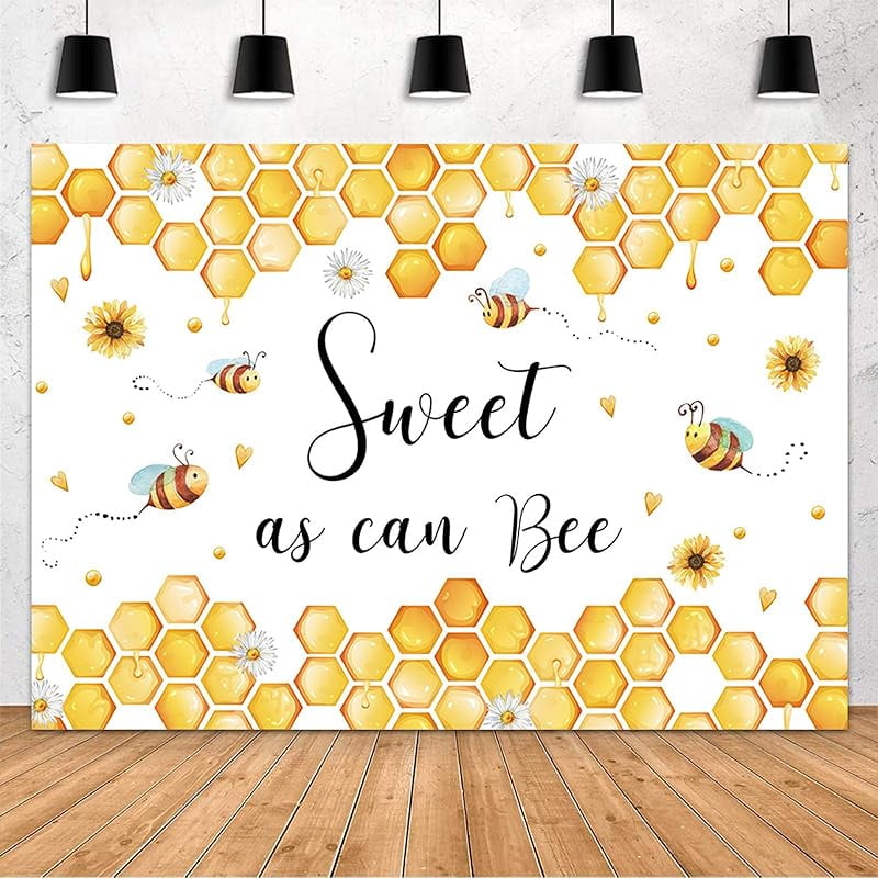 8x6ft Sweet As Can Bee Backdrop Bee Baby Shower Backdrop Bee Theme ...