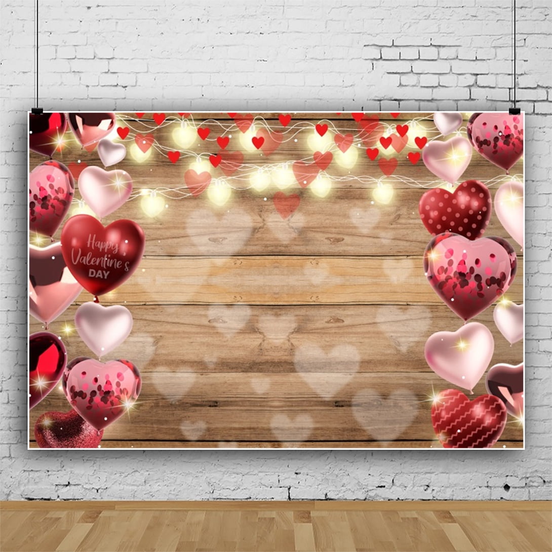 8x6ft,Valentine's Day Backdrop,Valentine Photography Background,Wood ...