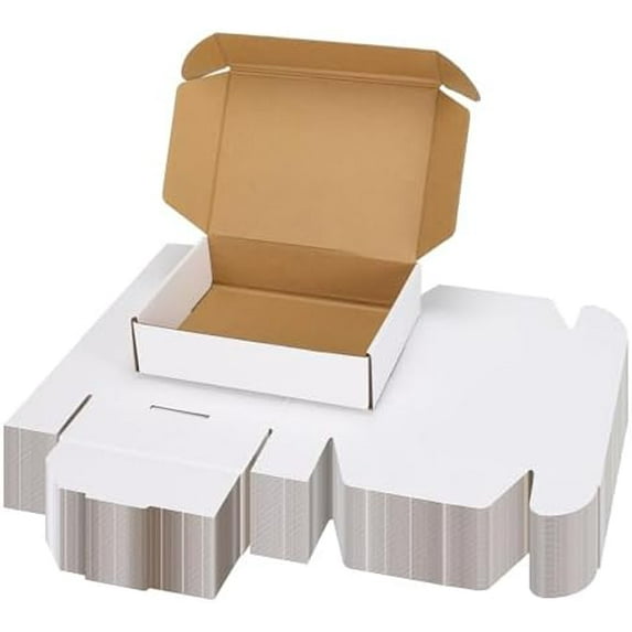 8x6x2 Inch Shipping Boxes 50 Pack White, Tab Lock Tuck Top Mailer Boxes ...