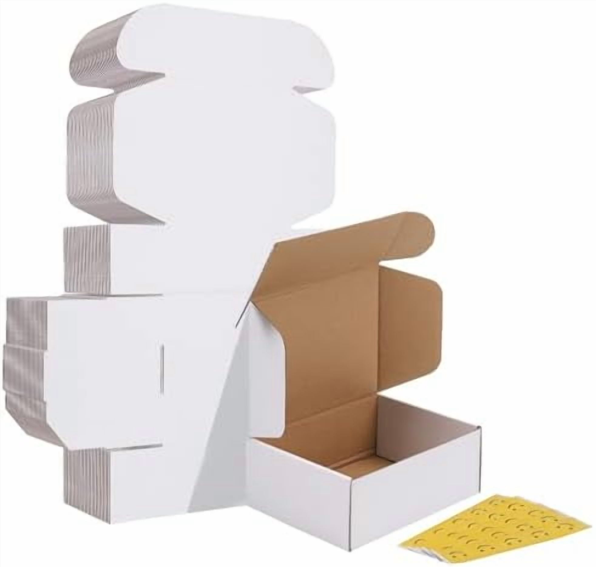 8x6x3 inches Shipping Boxes Set of 25, White Corrugated Cardboard Box ...