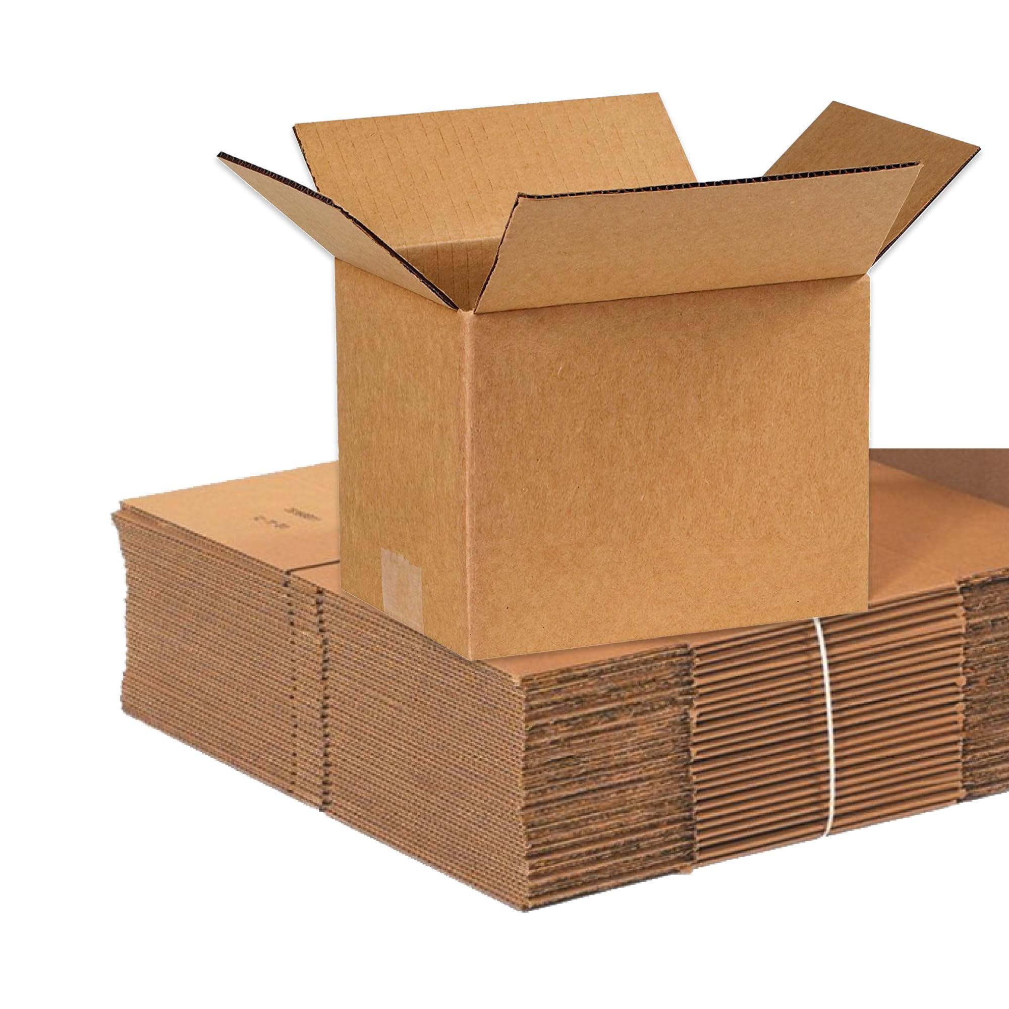8x6x6 Corrugated Moving Boxes 100 Pack, Sturdy Single Wall Storage ...
