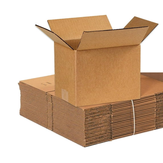 8x6x6 Kraft Cardboard Boxes Bulk 100 Pack, Sturdy Corrugated Moving ...