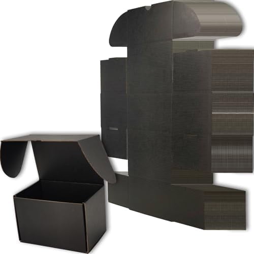 8x6x6 inches Small Shipping Boxes Set of 25 - Black Mailer Corrugated ...