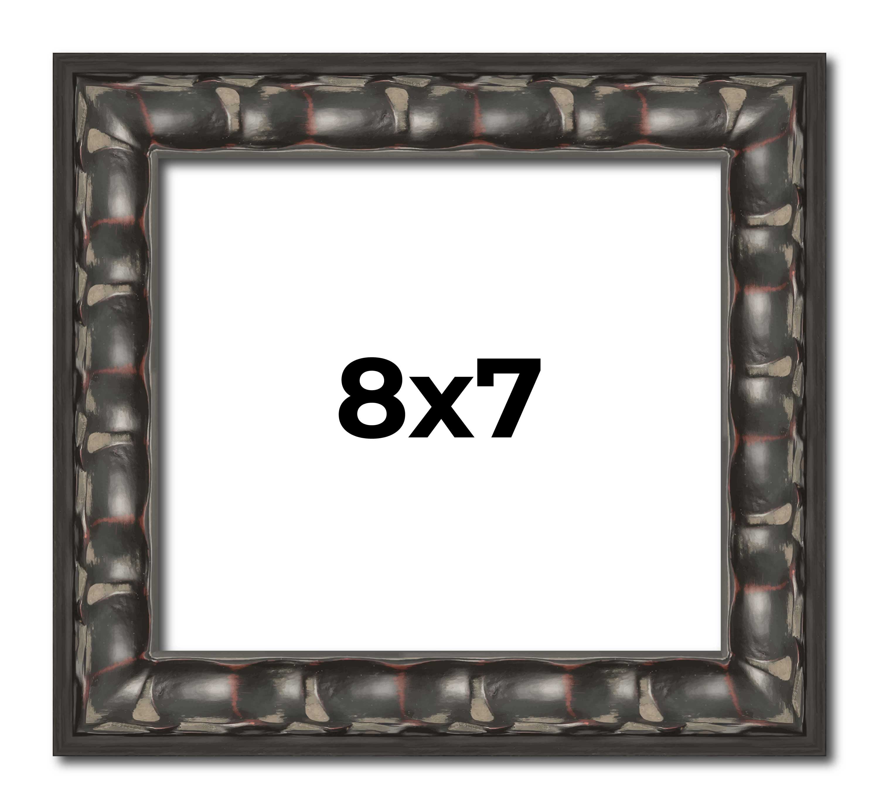 8x7 Frame Black-Brown Medieval Solid Wood Picture Frame | 1.5 Inch ...