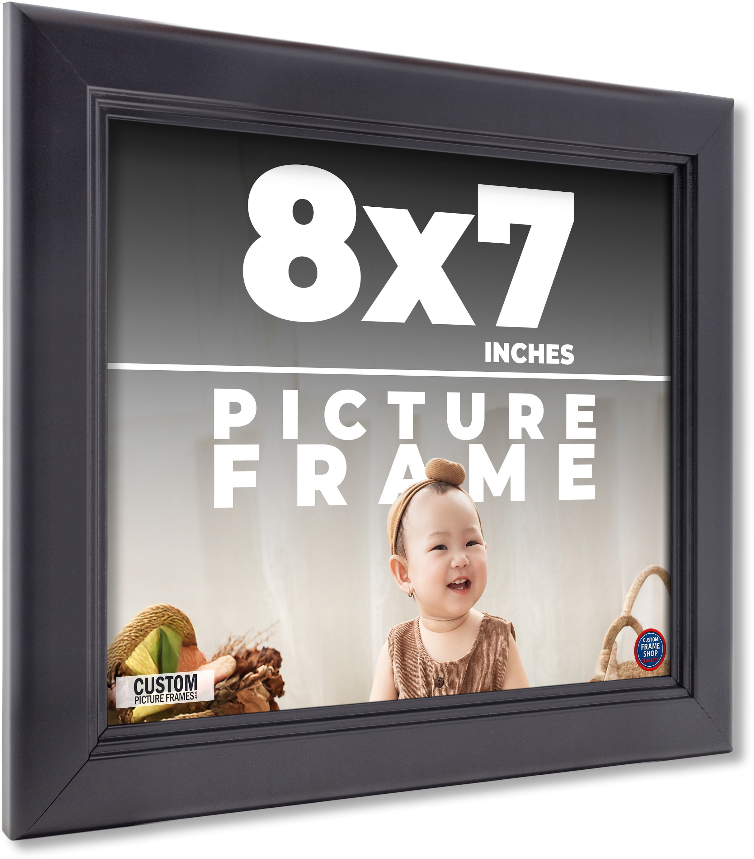 8x7 Frame Black Passaggi Solid Wood Picture Frame Width 1.5 Inches ...