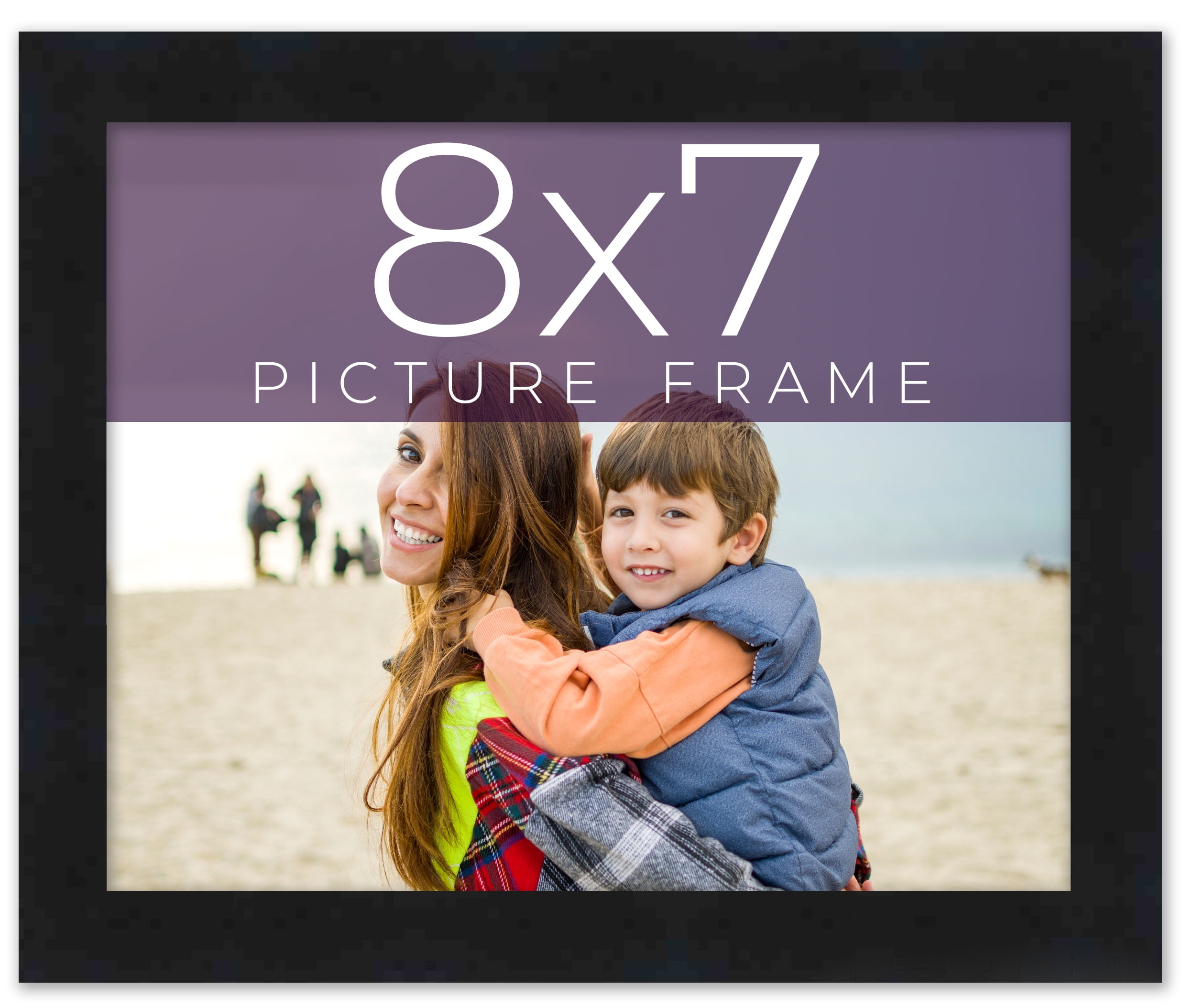 8x7 Frame Black Real Wood Picture Frame Width 0.75 inches | Interior ...