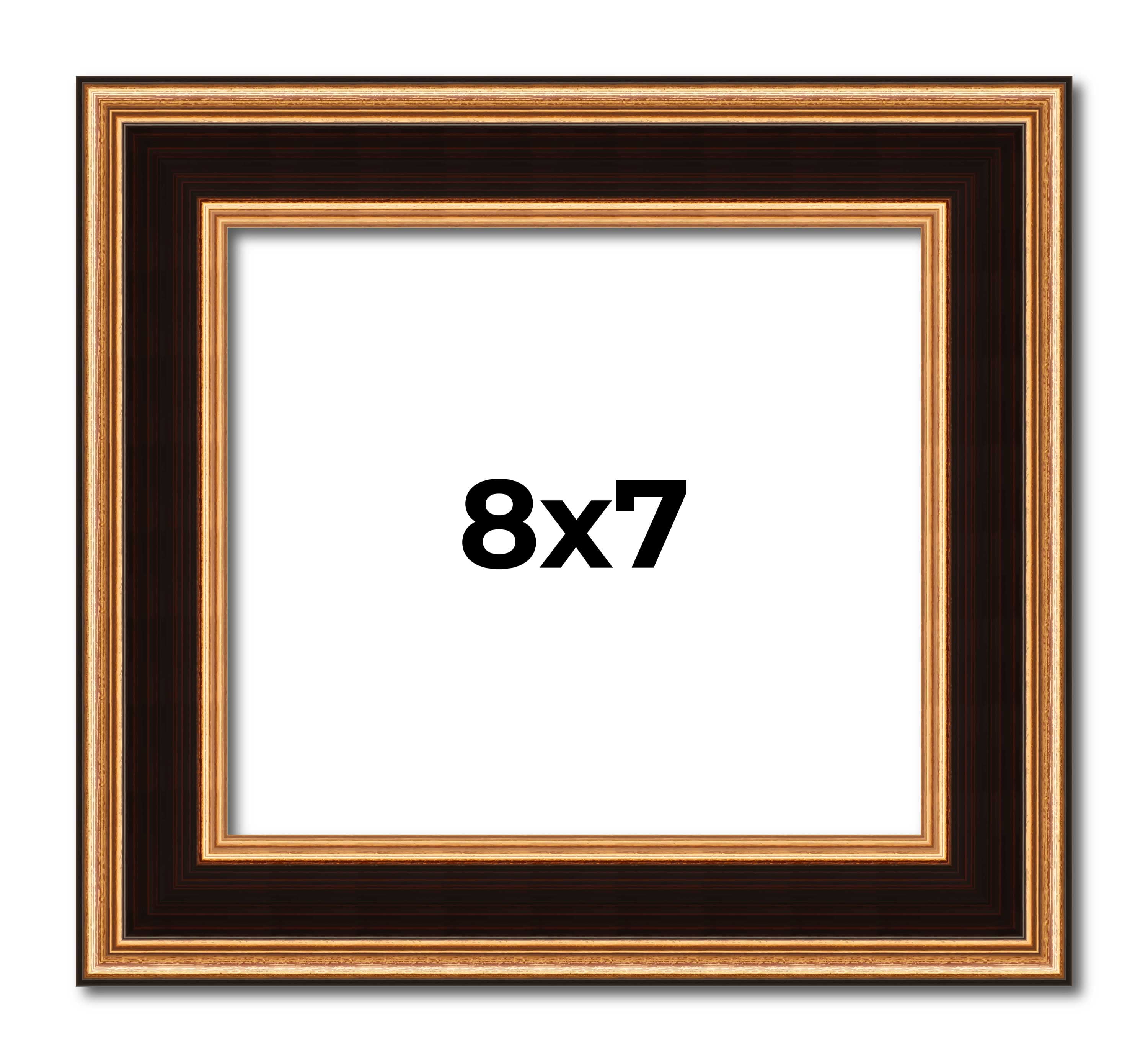 8x7 Frame Gold Brown Plein Air Vintage Solid Wood Picture Frame | 1.75 ...