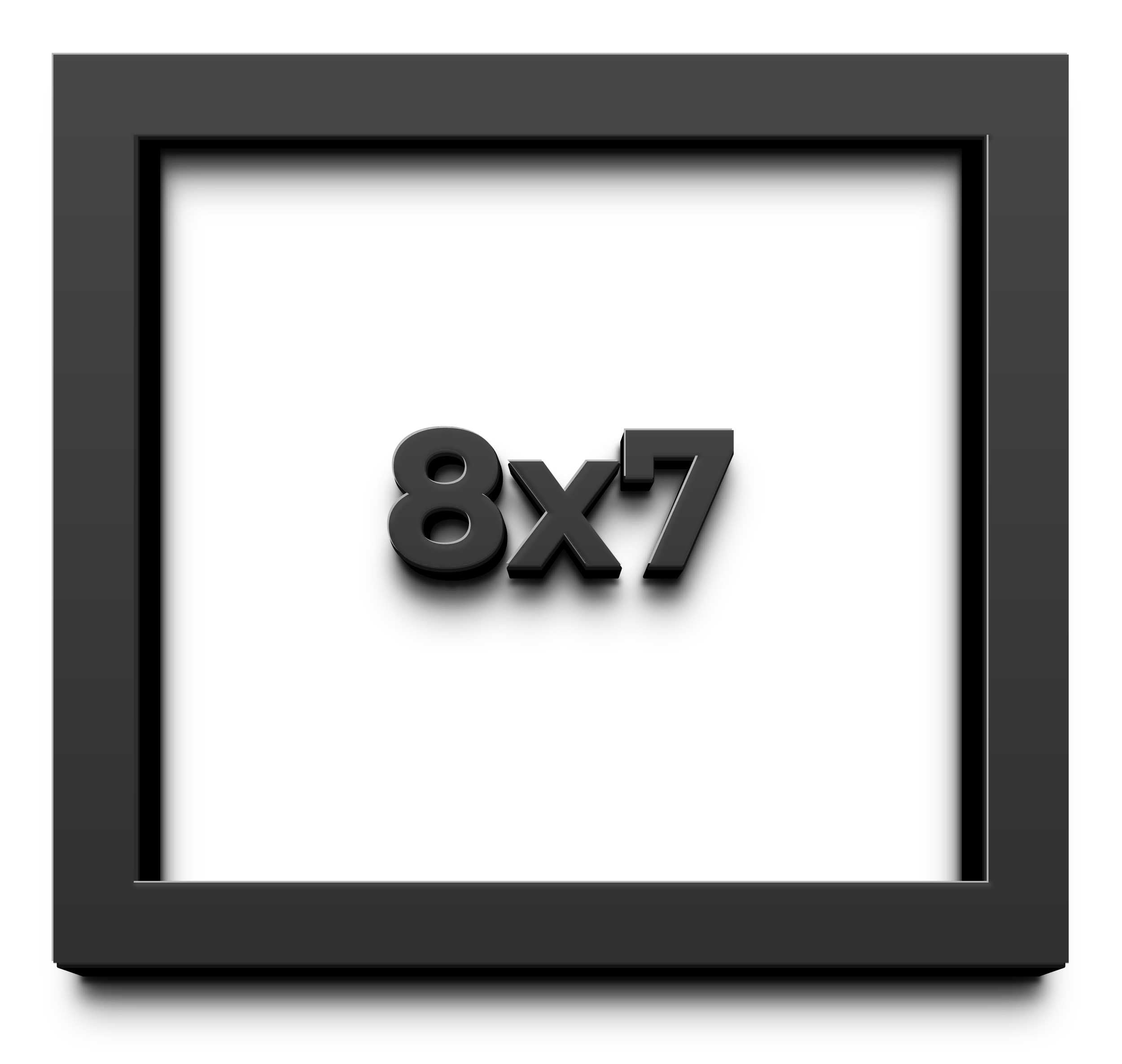 8x7 Shadow Box Frame Black | 2 Inches Deep Real Wood Contemporary ...
