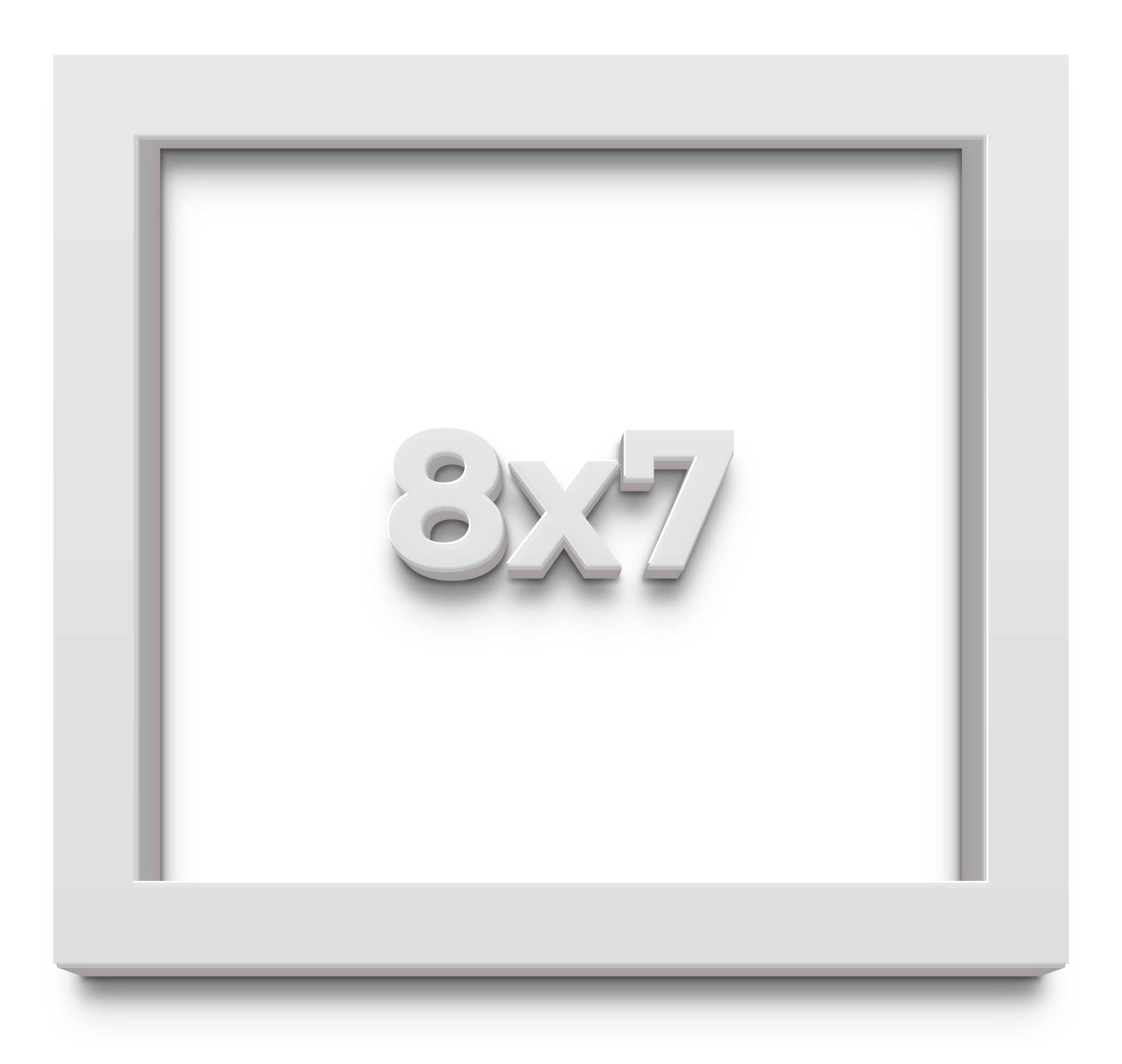 8x7 Shadow Box Frame White | 2 Inches Deep Real Wood Contemporary ...