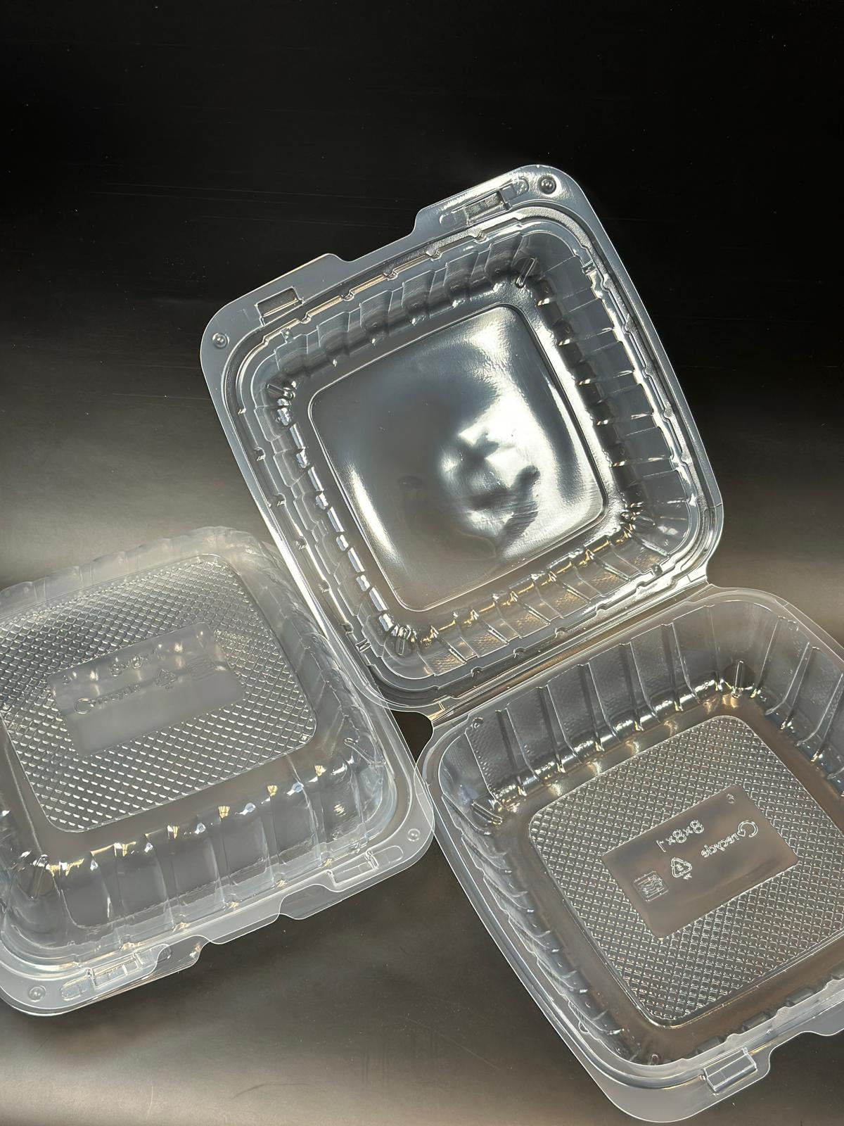 8x8 Clear Plastic Clam Shell Take Out Food Container - Walmart.com