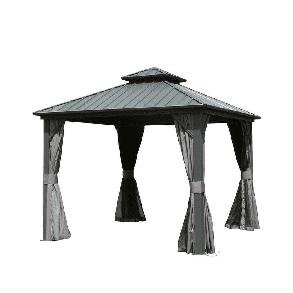 8x8 FT Hardtop Gazebo, Aluminum Frame Canopy with Galvanized Steel ...