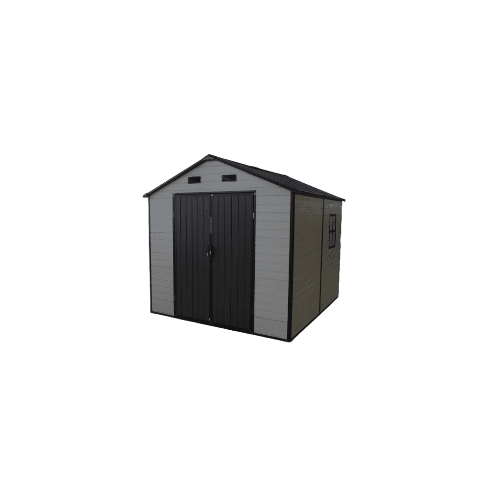 8x8 FT Resin Storage Shed with Aluminum Frame & Floor, Includes Windows ...