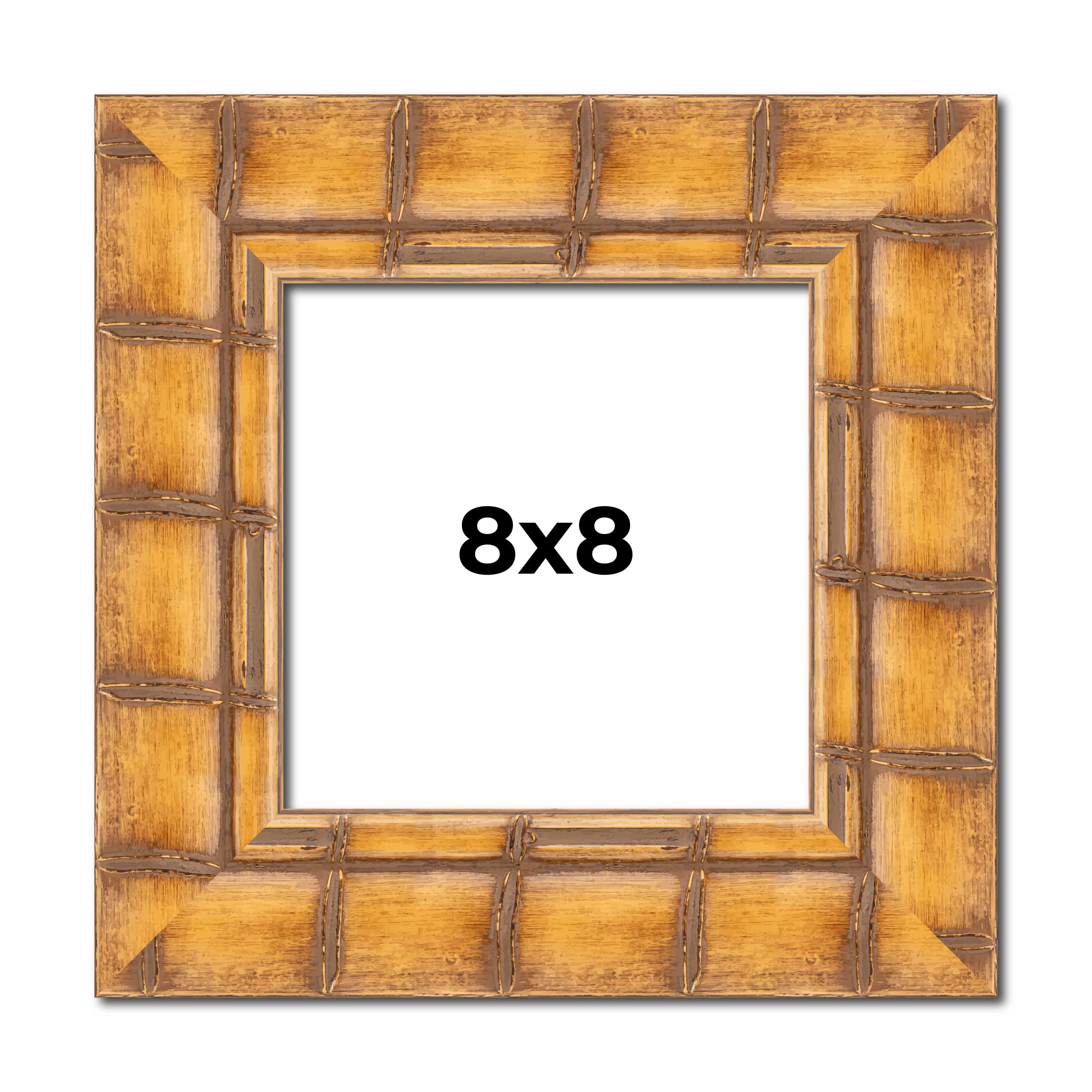 8x8 Frame Beige Real Wood Picture Frame Width 3 inches | Interior Frame ...