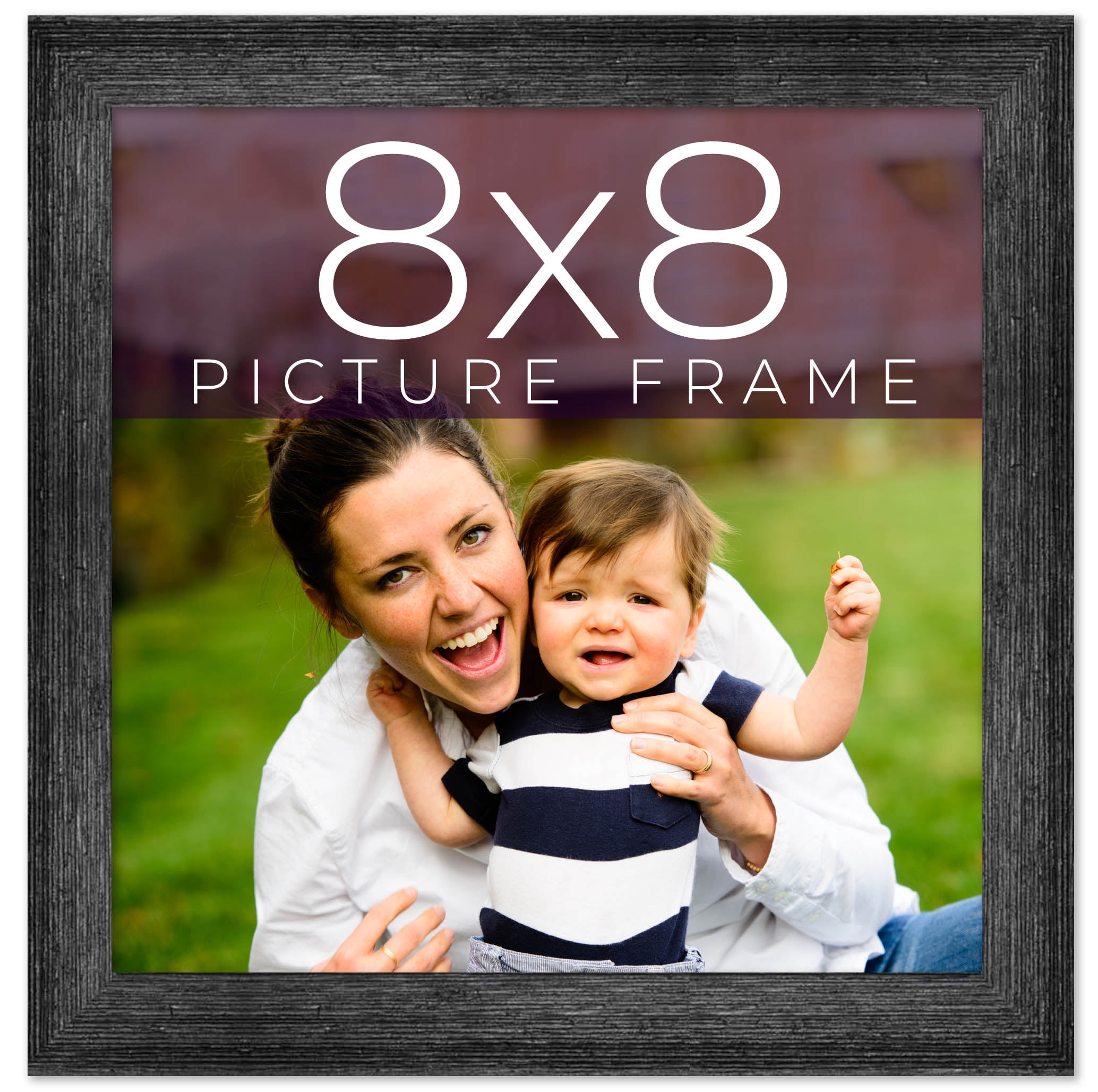 8x8 Frame Black Real Wood Picture Frame Width 1.5 inches | Interior ...