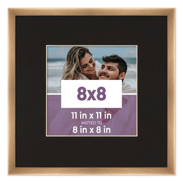 8x8 Frame Bronze With Black Picture Mat For 8x8 Photo - Bronze 11x11 ...