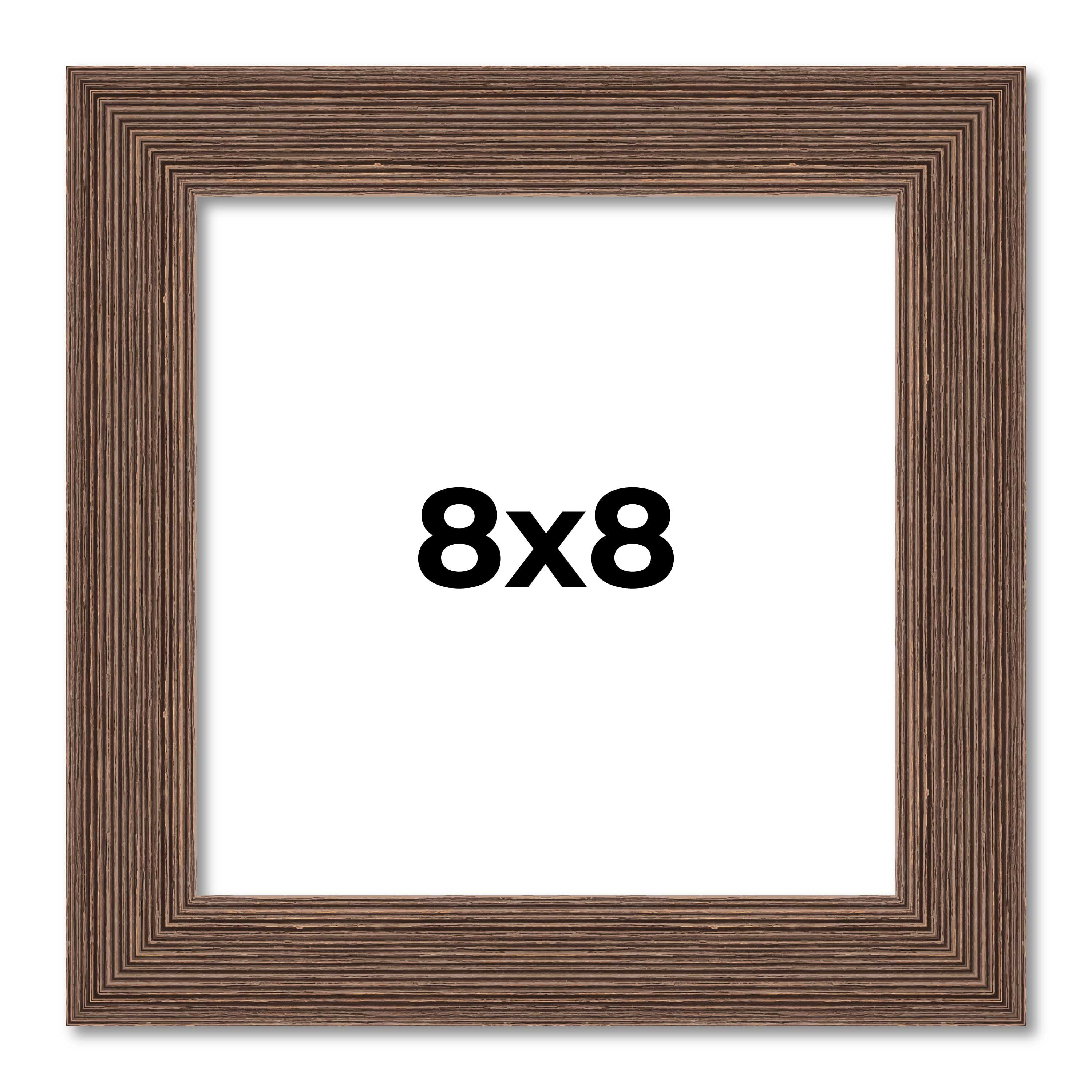 8x8 Frame Brown Farmhouse Solid Wood Picture Frame Width 1.5 Inches ...