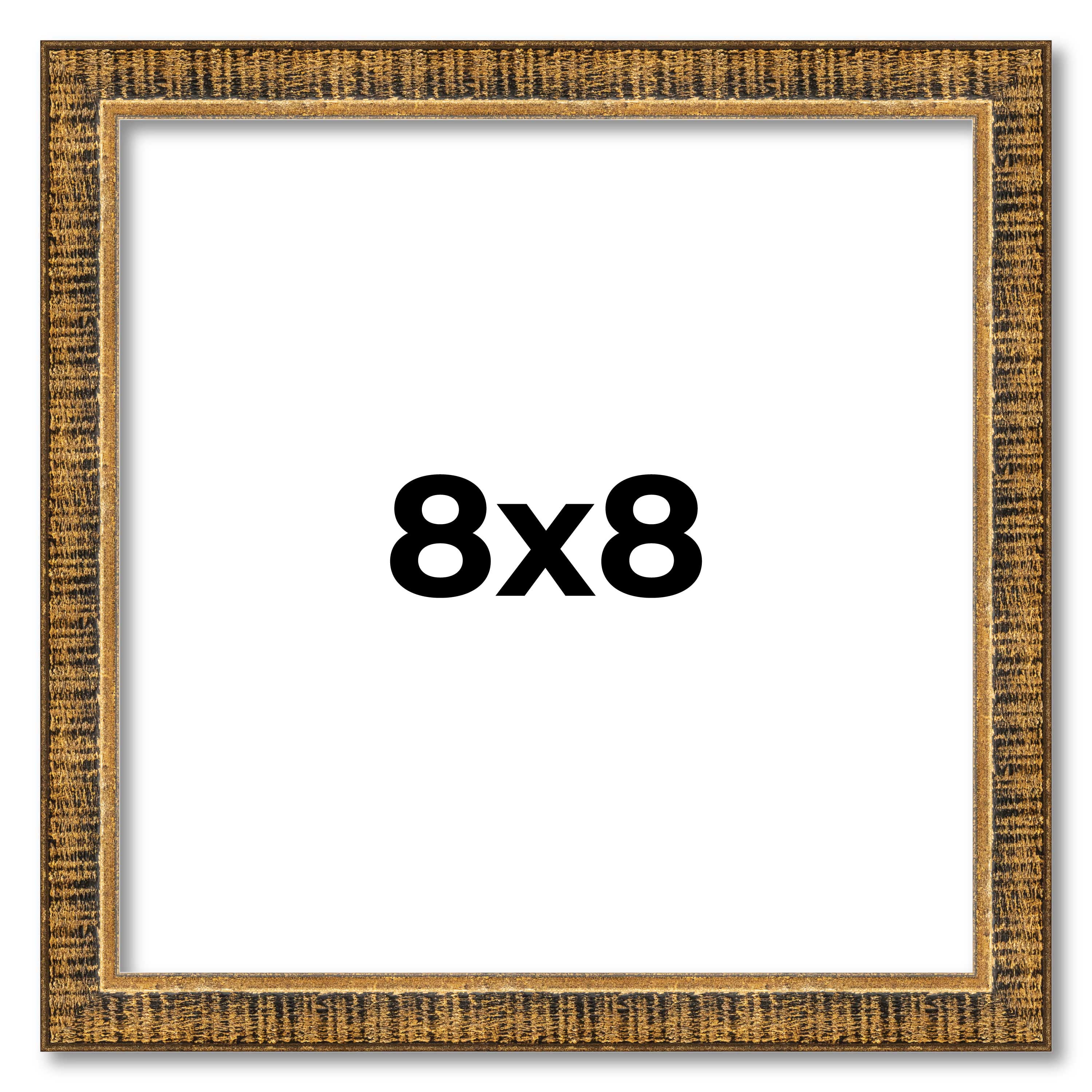 8x8 Frame Gold Kingsley Distressed Solid Wood Picture Frame Width 0.75 ...