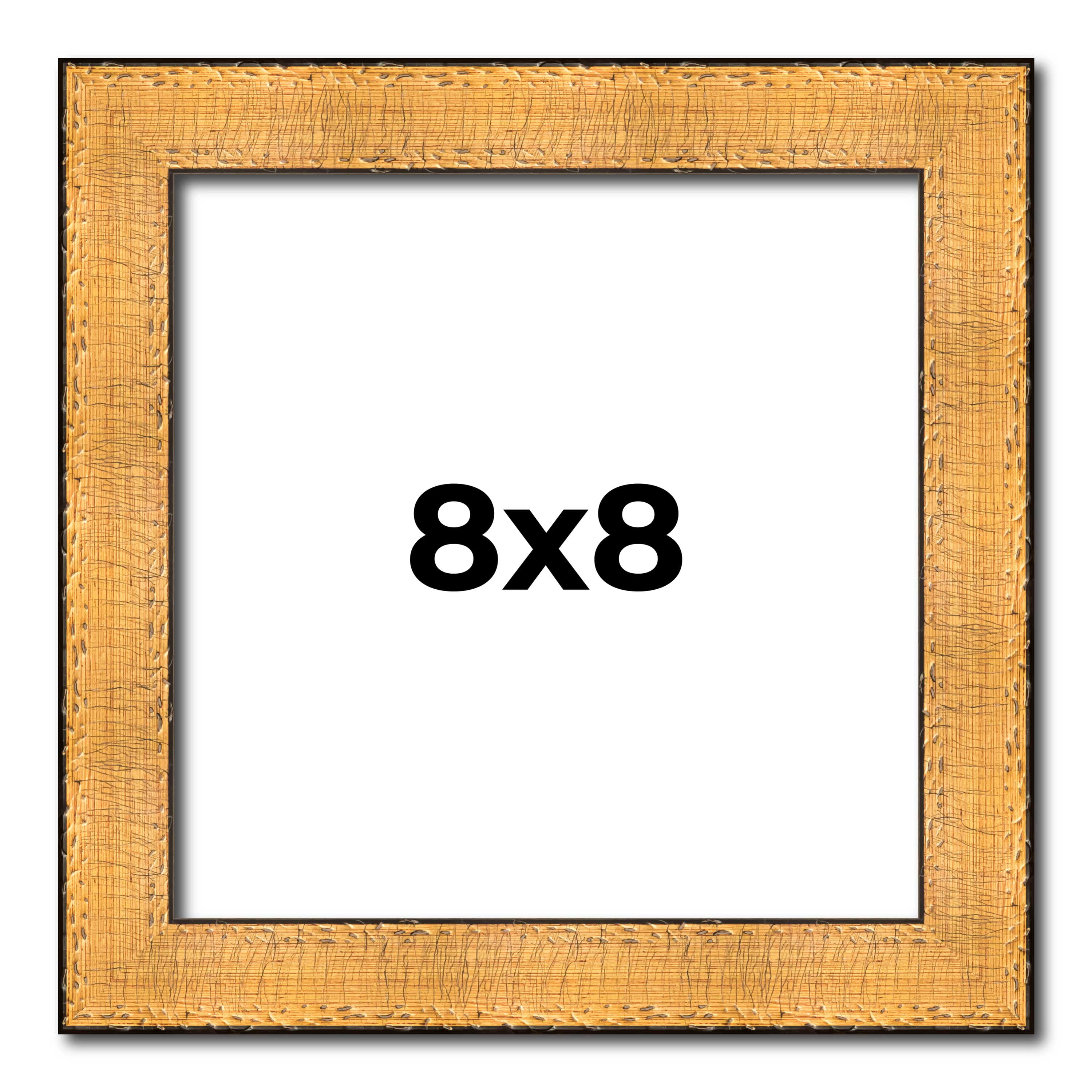 8x8 Frame Gold Rustic Solid Wood Picture Frame | 1.25 Inch Wide ...