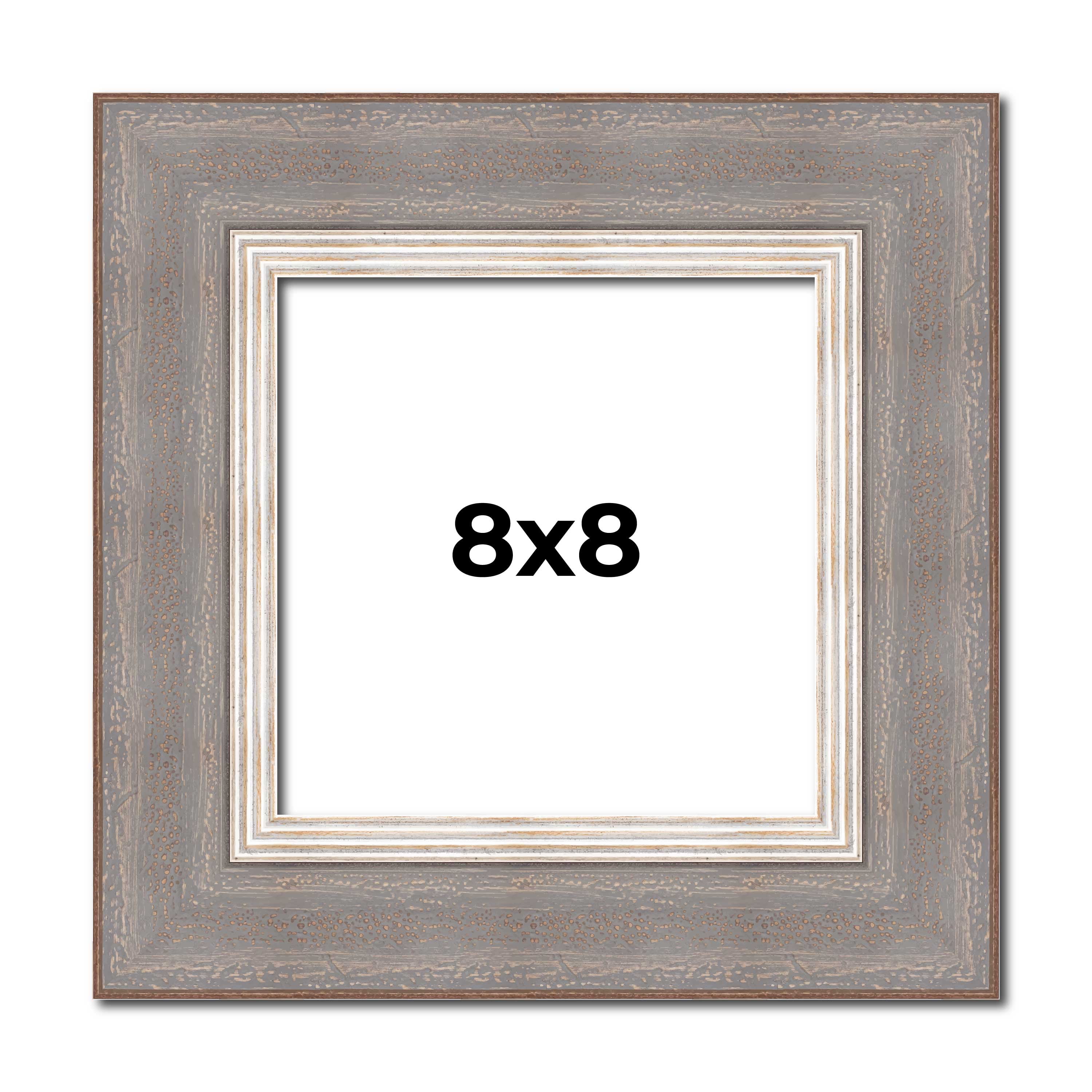 8x8 Frame Grey Real Wood Picture Frame Width 2.75 Inches | Interior ...