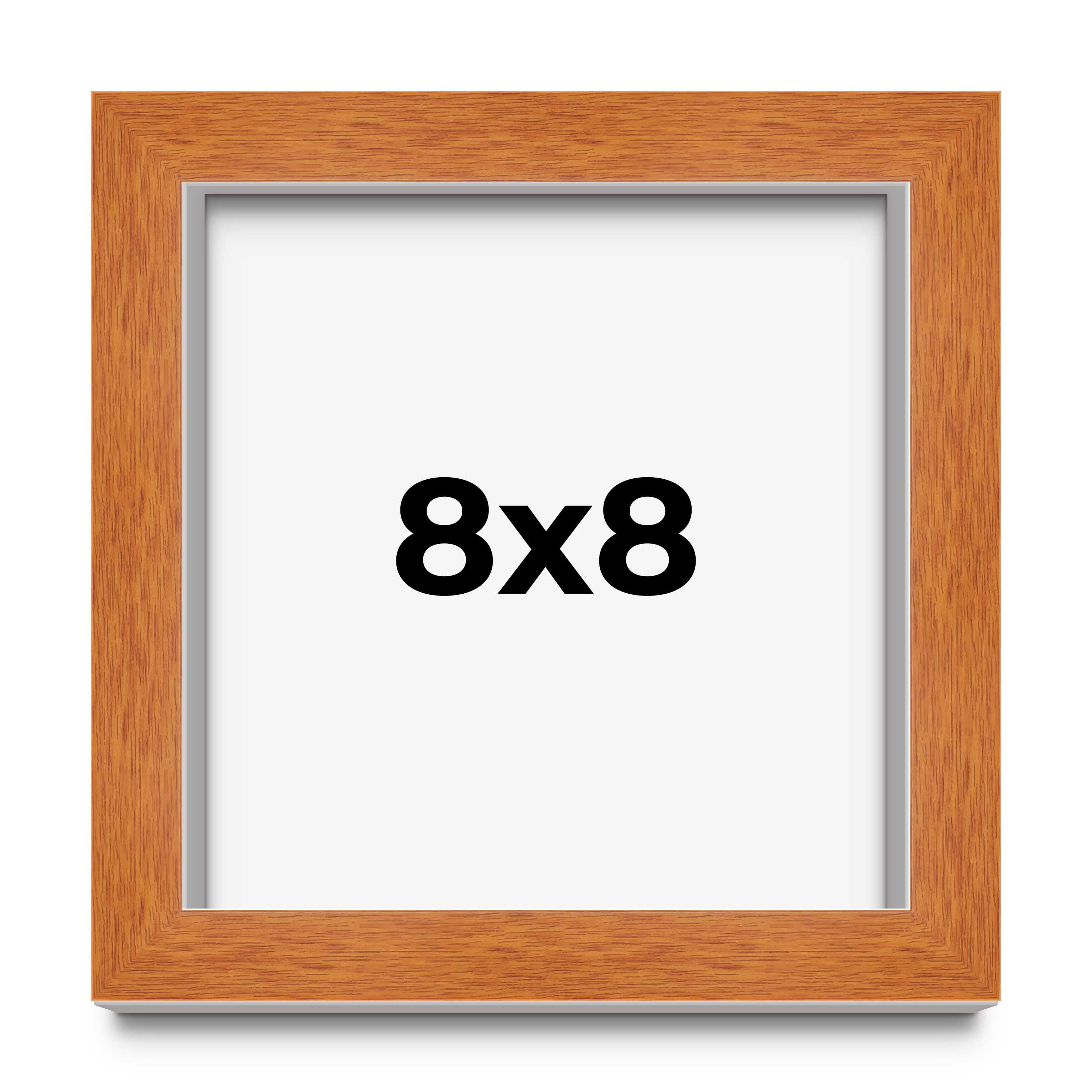 8x8 Frame Honey Pecan Brown Picture Frame - Modern Photo Frame Includes ...