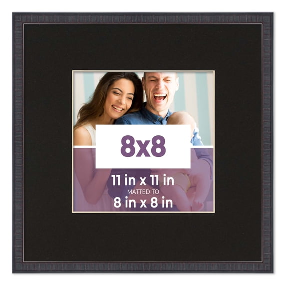 8x8 Frame Mahogany With Black Picture Mat For 8x8 Photo - Mahogany ...
