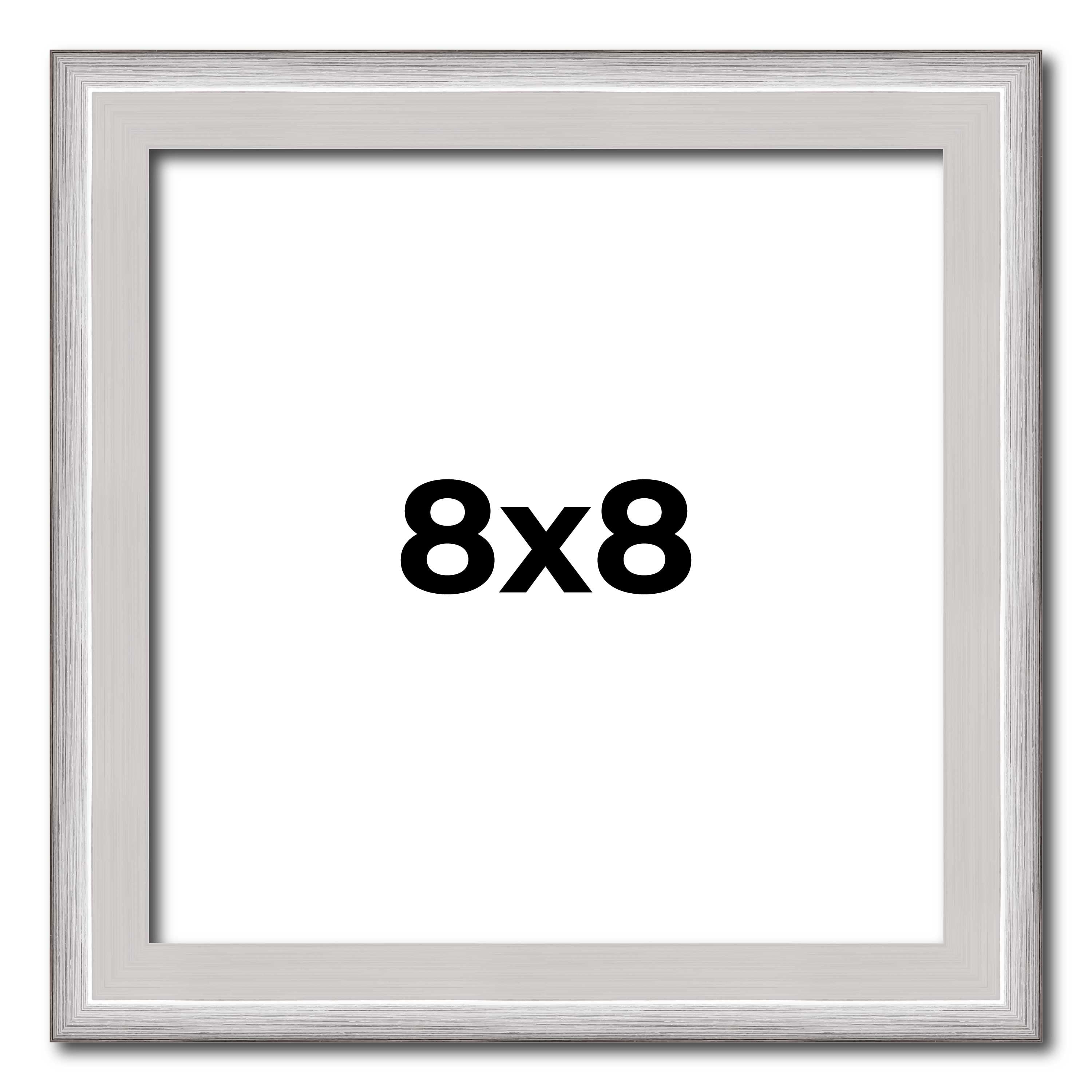 8x8 Frame Silver Inner Slope Bevel Picture Frame | 1 Inch Moulding ...