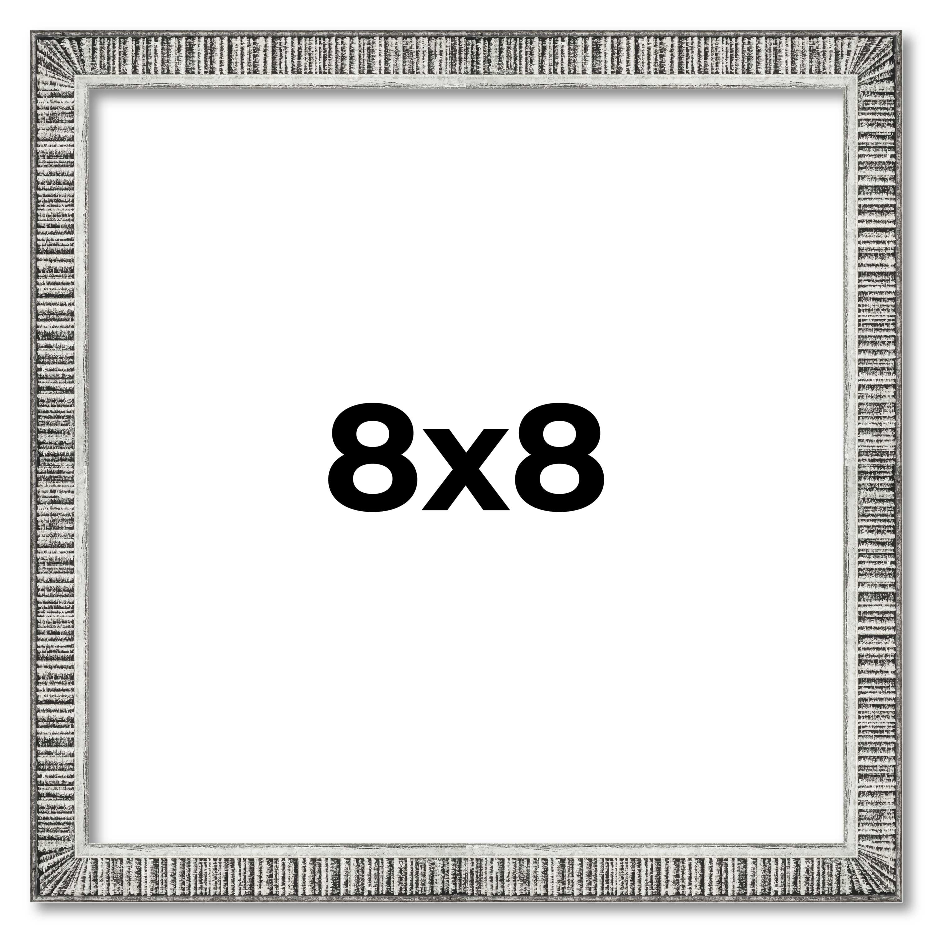 8x8 Frame Silver Picture Frame - Modern Photo Frame Includes UV Acrylic ...