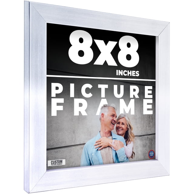8x8 Frame Silver Real Wood Picture Frame Width 0.75 inches | Interior ...