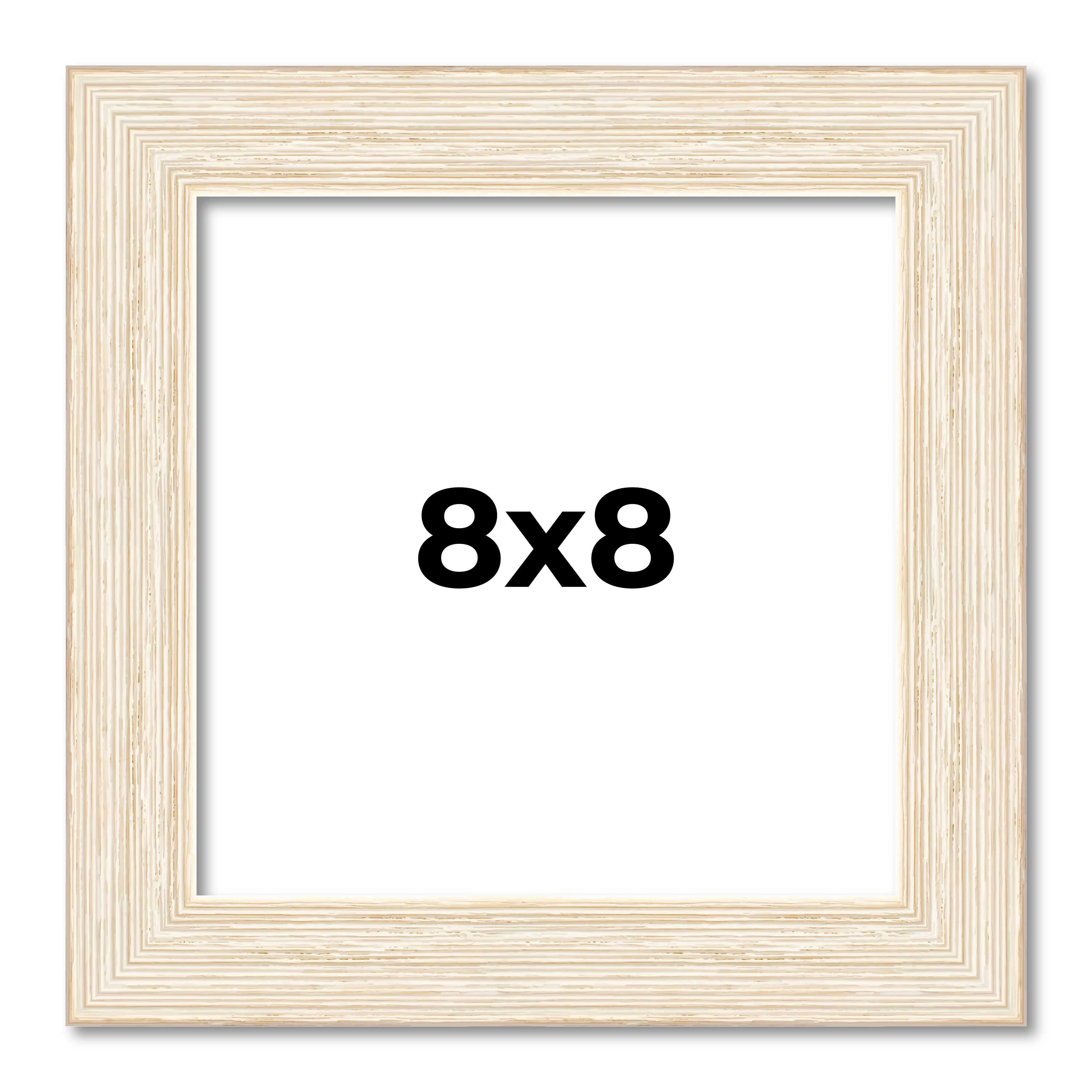 8x8 Frame White Barnwood Picture Frame - Modern Photo Frame Includes UV ...
