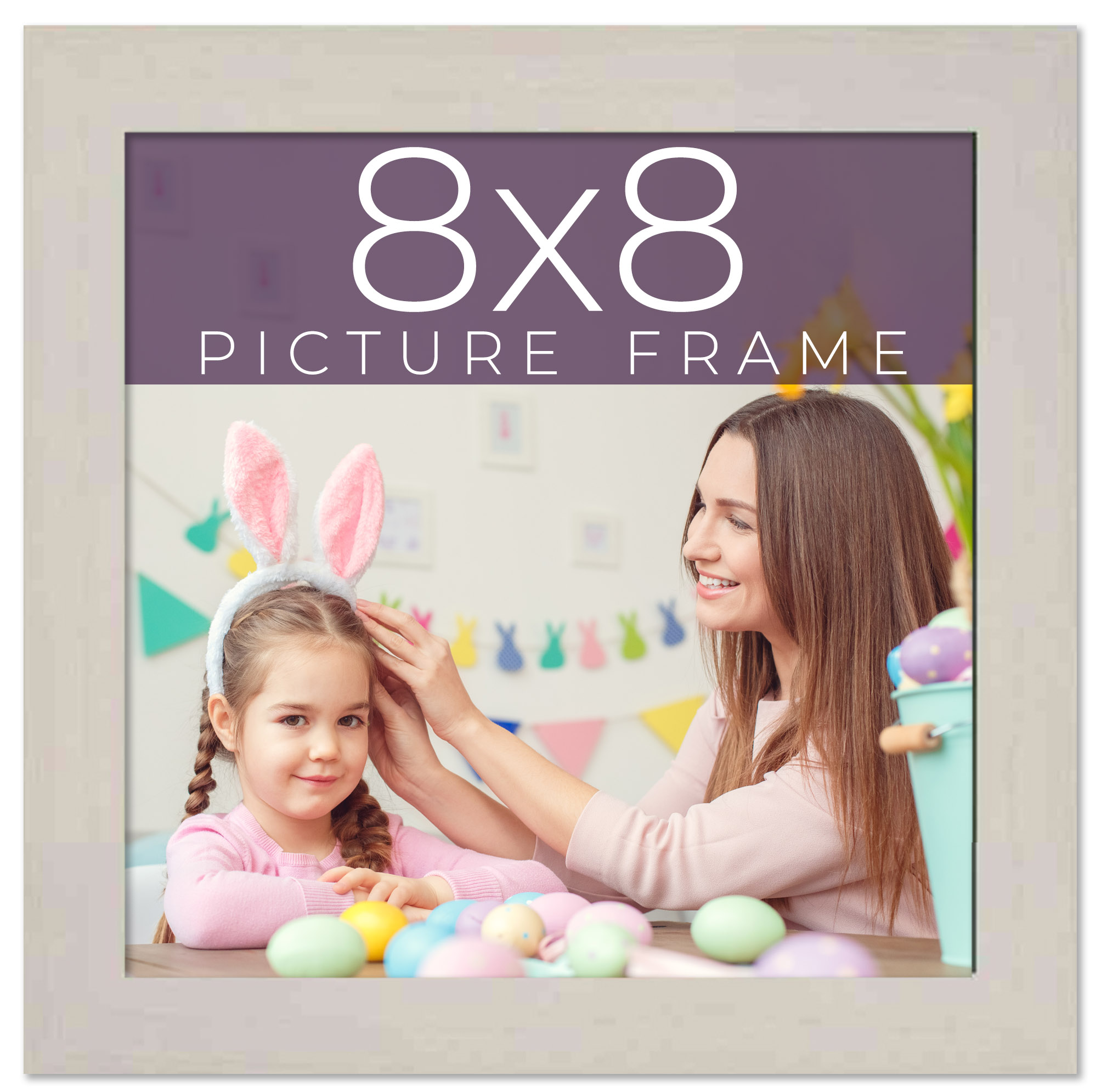 8x8 Frame White Real Wood Picture Frame Width 0.75 inches | Interior ...