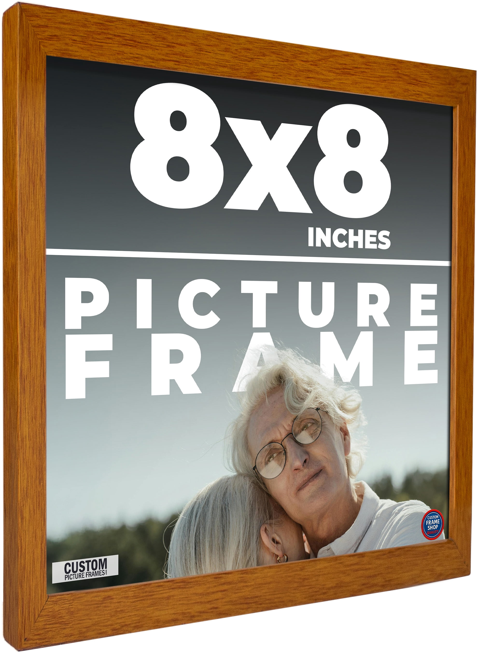 8x8 Honey Brown Real Wood Picture Frame Width 0.75 inches | Interior ...
