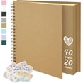 8x8 Inch DIY Scrapbook Photo Album, Spiral Bound Kraft Paper Memory ...
