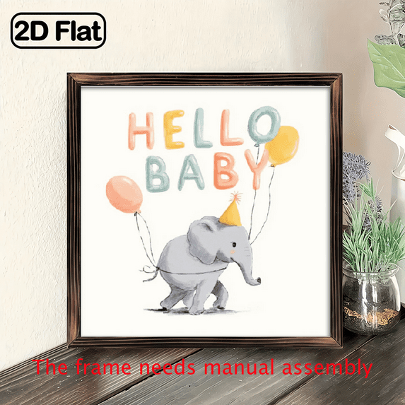 8x8 Inch Elephant Youngsters Shower Wooden Sign - Hello Youngsters ...