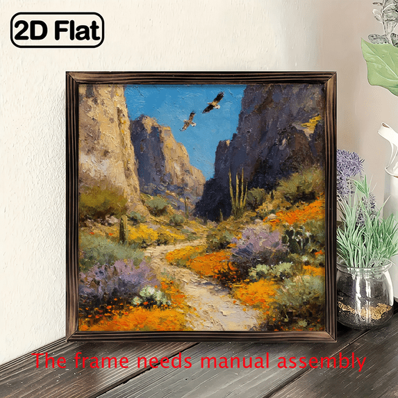 8x8 Inch Farmhouse Wood Framed Wall Art - Rustic Floral Botanical ...